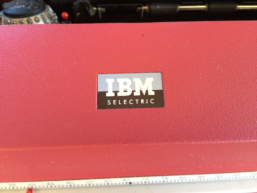 Vintage IBM Selectric Typewriter Lipstick Red With Manual And Dustcover ...