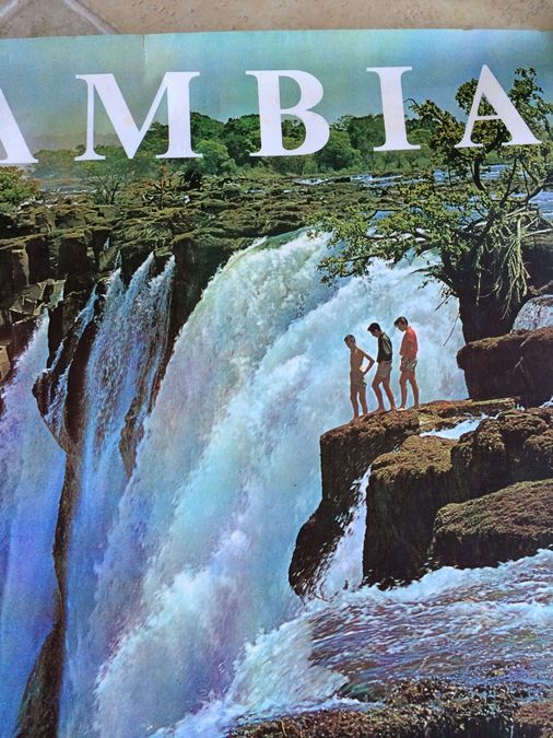 Original Vintage Zambia Travel Poster