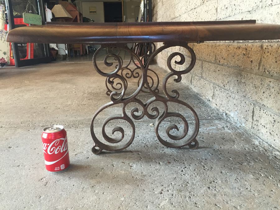 Custom Coffee Table With Wrought Iron Legs