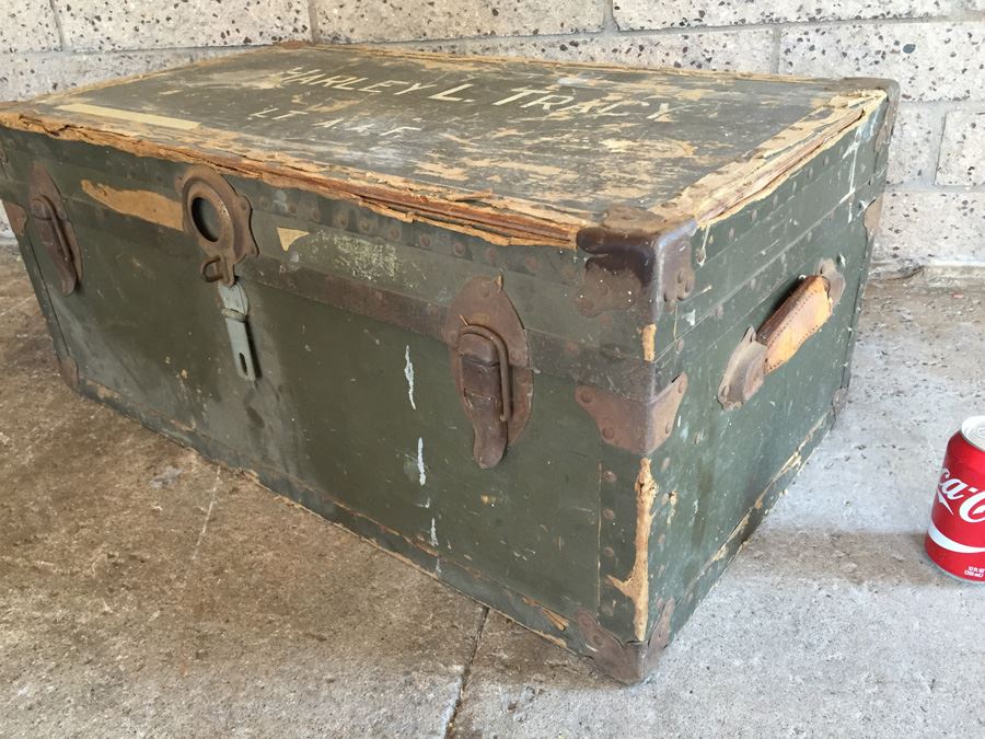 Old Military United States Army Air Forces Trunk