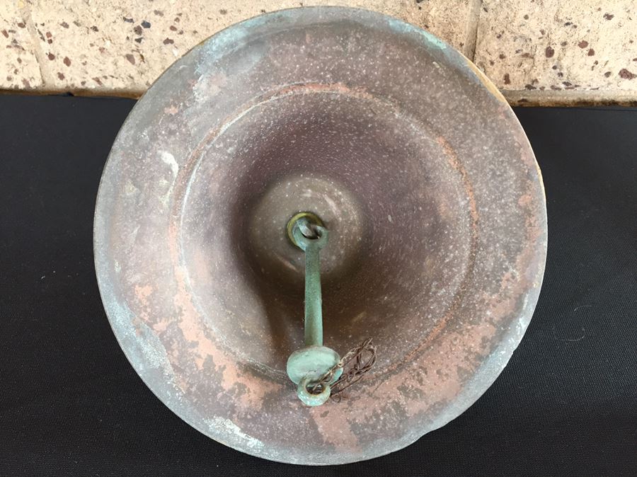 Old Copper Bell With Wall Mount