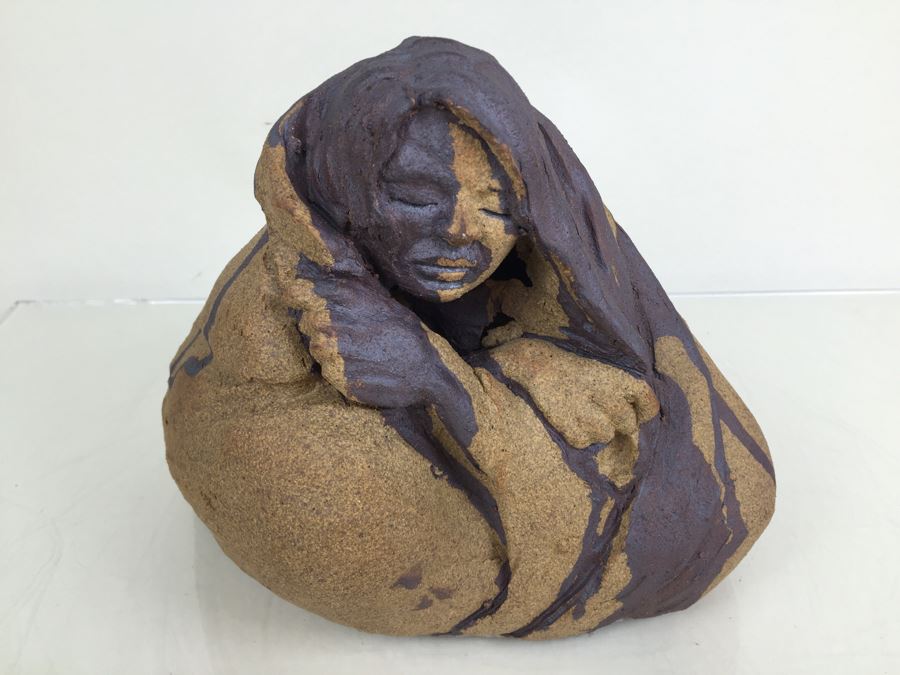 Clay Sculpture Of Woman Signed Ann Burdick-Sowards?