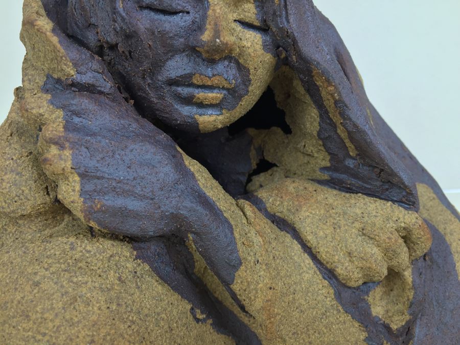 Clay Sculpture Of Woman Signed Ann Burdick-Sowards?