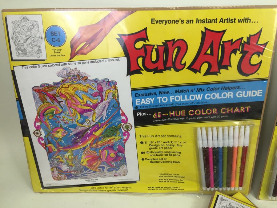 Fun Art Coloring Posters New Sealed Vintage 1976, 1977, 1978 Chapin ...