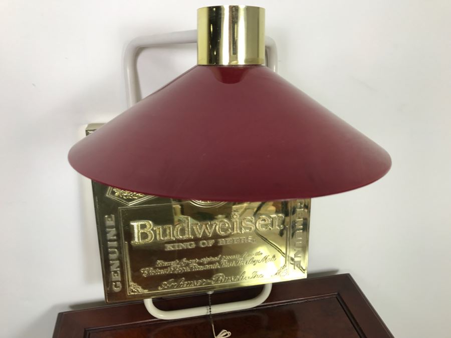 Budweiser King Of Beers Advertising Wall Mounted Light With Red Shade
