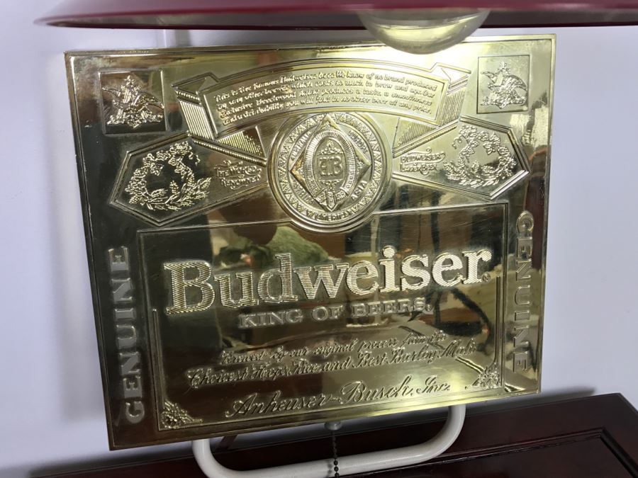 Budweiser King Of Beers Advertising Wall Mounted Light With Red Shade