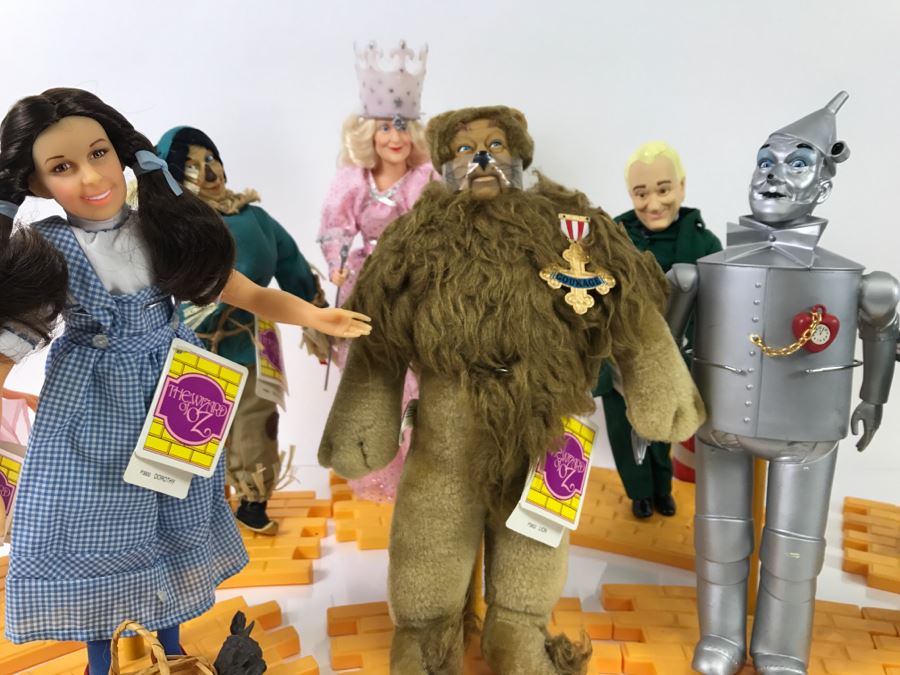 (9) Vintage The Wizard Of Oz Dolls With Tags Collection With Yellow ...