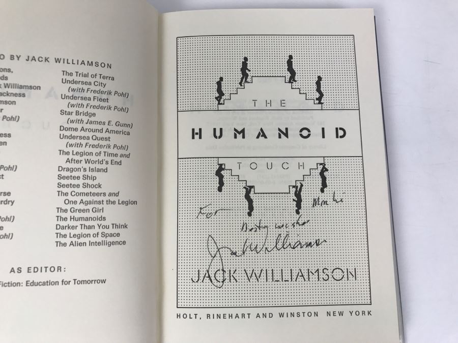 Signed 1980 Hardcover Book The Humanoid Touch By Jack Williamson