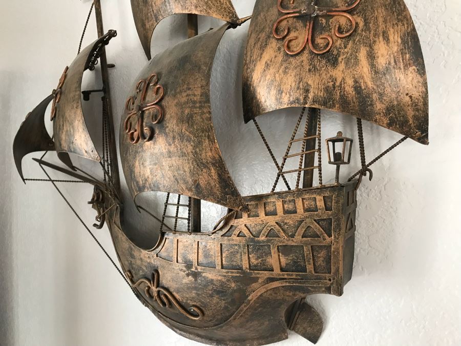 Vintage Metal Ship Wall Art Made In Spain Vintage Metal Ship Wall Art Made In Spain
