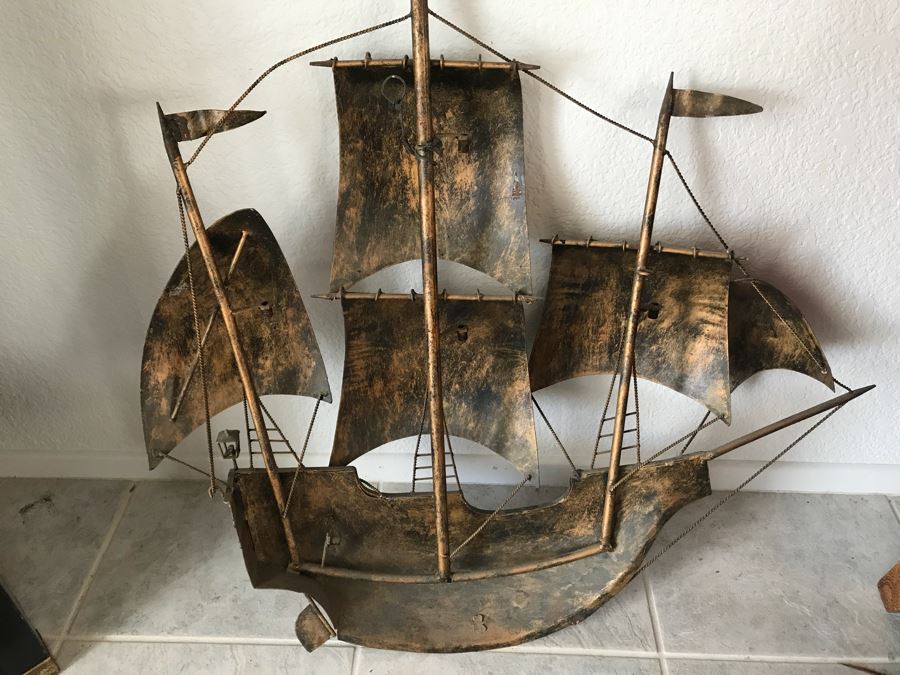 Vintage Metal Ship Wall Art Made In Spain Vintage Metal Ship Wall Art Made In Spain