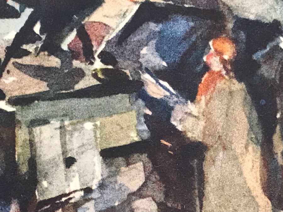 Vintage Original Watercolor Painting Cityscape Signed Marc?