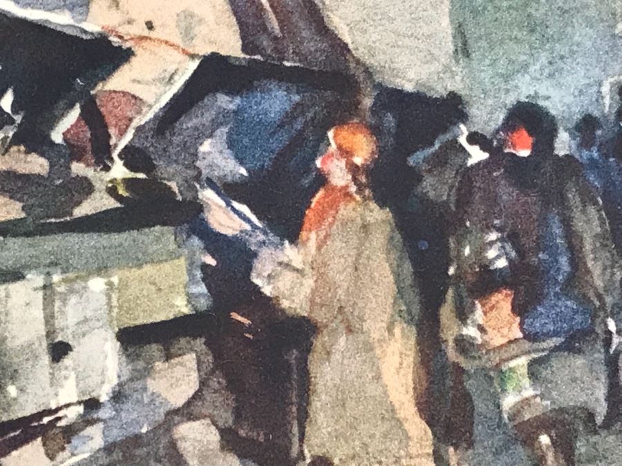 Vintage Original Watercolor Painting Cityscape Signed Marc?