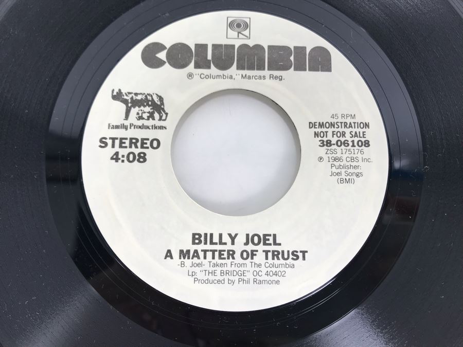 2 Billy Joel Demo Not For Sale 45RPM Vinyl Records A Matter Of Trust 2-billy-joel-demo-not-for-sale-45rpm-vinyl-records-a-matter-of-trust