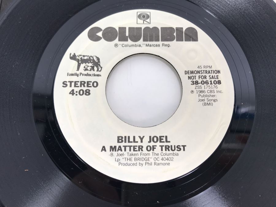 2 Billy Joel Demo Not For Sale 45RPM Vinyl Records A Matter Of Trust 2-billy-joel-demo-not-for-sale-45rpm-vinyl-records-a-matter-of-trust