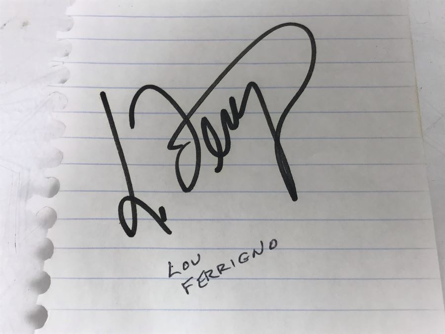 Collection Of (3) Vintage 1999 Signatures Of Lou Ferrigno, The ...