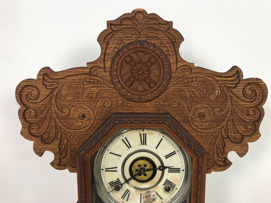 Antique Thalia E. Ingraham Co Gingerbread Mantle Clock Case Signed ... Antique Thalia E. Ingraham Co Gingerbread Mantle Clock Case Signed ...