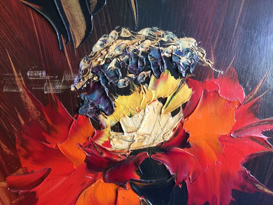 Original Floral Oil Painting (German?) - Artist Signature Illegible