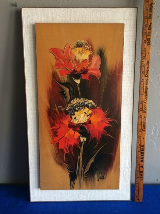Original Floral Oil Painting (German?) - Artist Signature Illegible