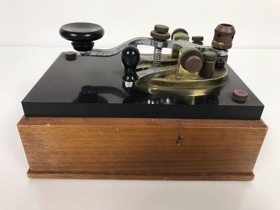 JUST ADDED Reproduction Morse Code Telegraph Machine Japan 6W X 4D X 4H just-added-reproduction-morse-code-telegraph-machine-japan-6w-x-4d-x-4h