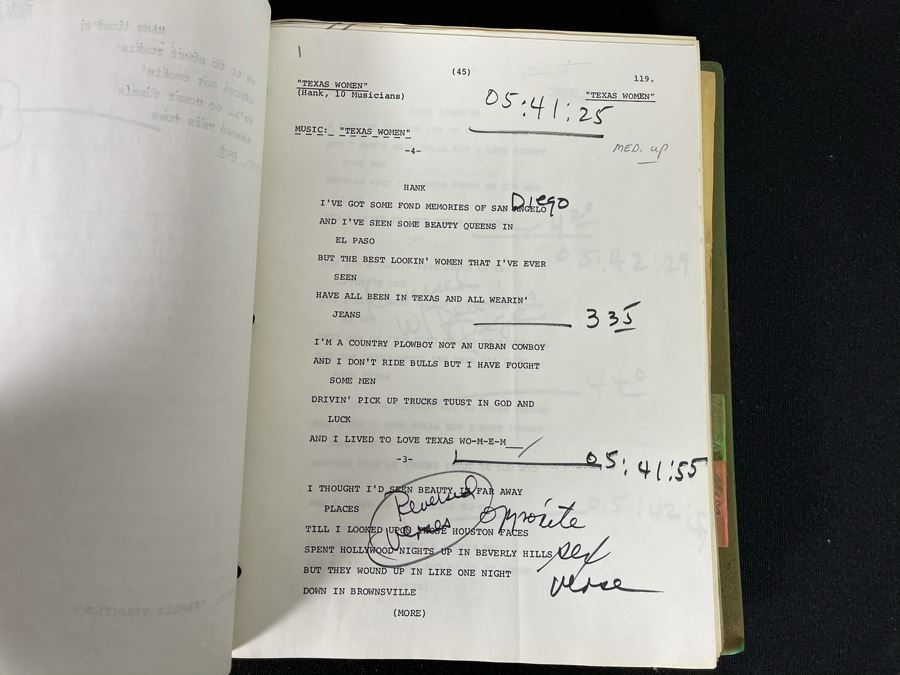 1984 First Draft TV Script To 'A Star Spangled Country Party' With Hank ...