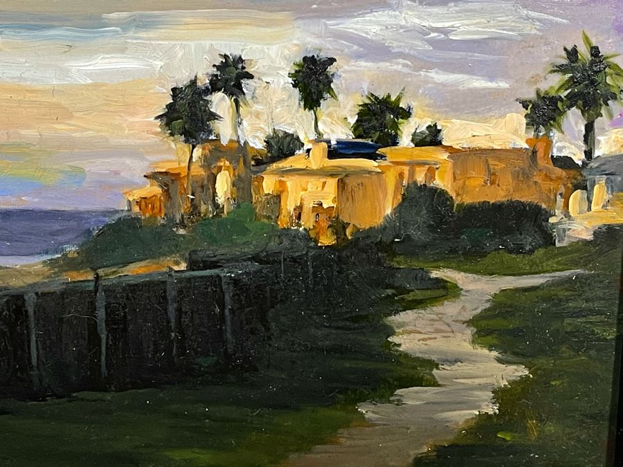 Original Oil Painting Titled 'Along The Fence' Of Terramar Point Beach ...