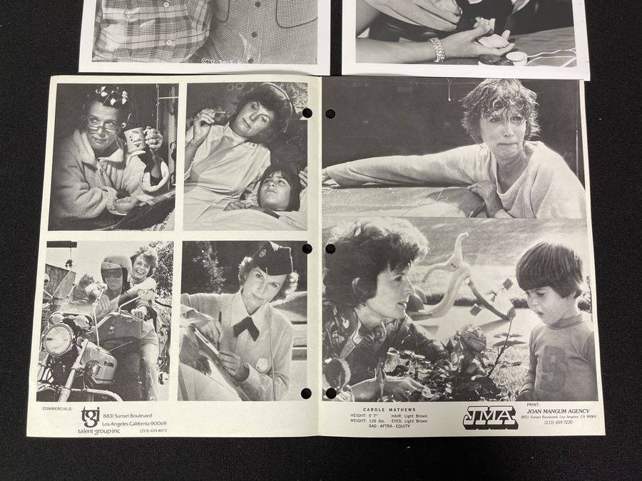 Pair Of Actress Carole Mathews Old Hollywood B&W Photographs And Later ...