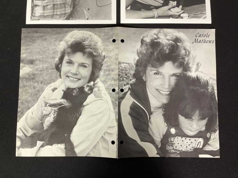 Pair Of Actress Carole Mathews Old Hollywood B&W Photographs And Later ...