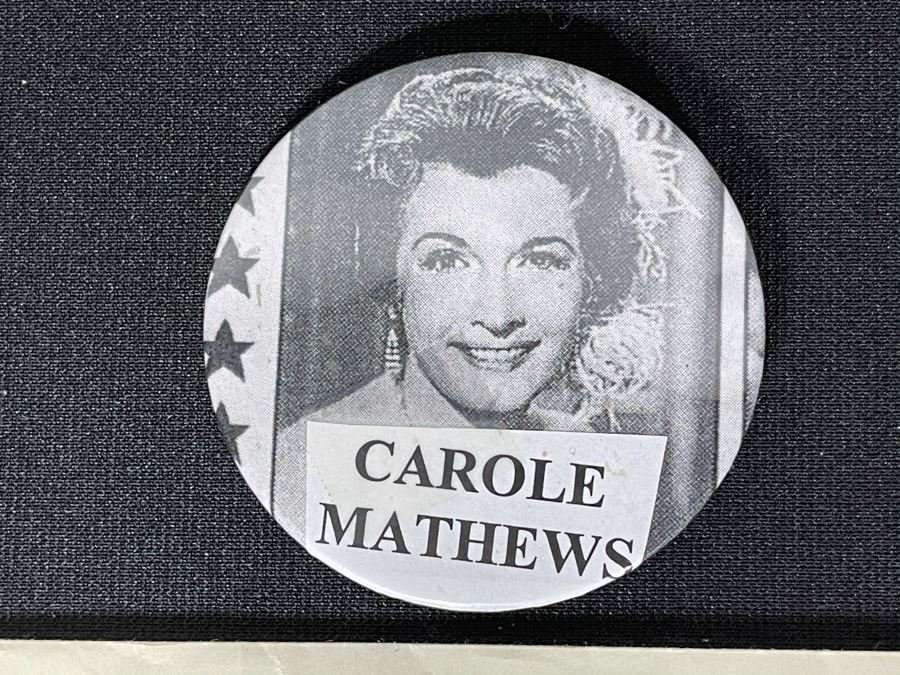 Pair Of Personal Letters Postmarked To Actress Carole Mathews, Button ...