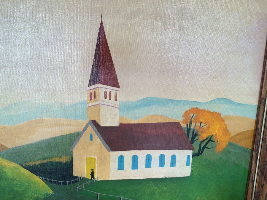 Folk Art Original Oil Painting - Signed Stanwick?