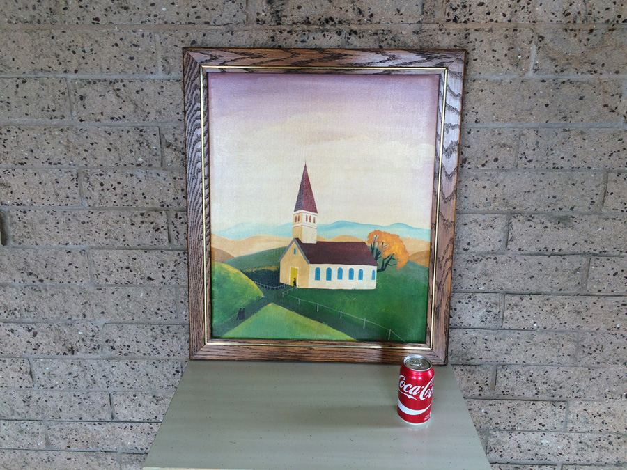Folk Art Original Oil Painting - Signed Stanwick?