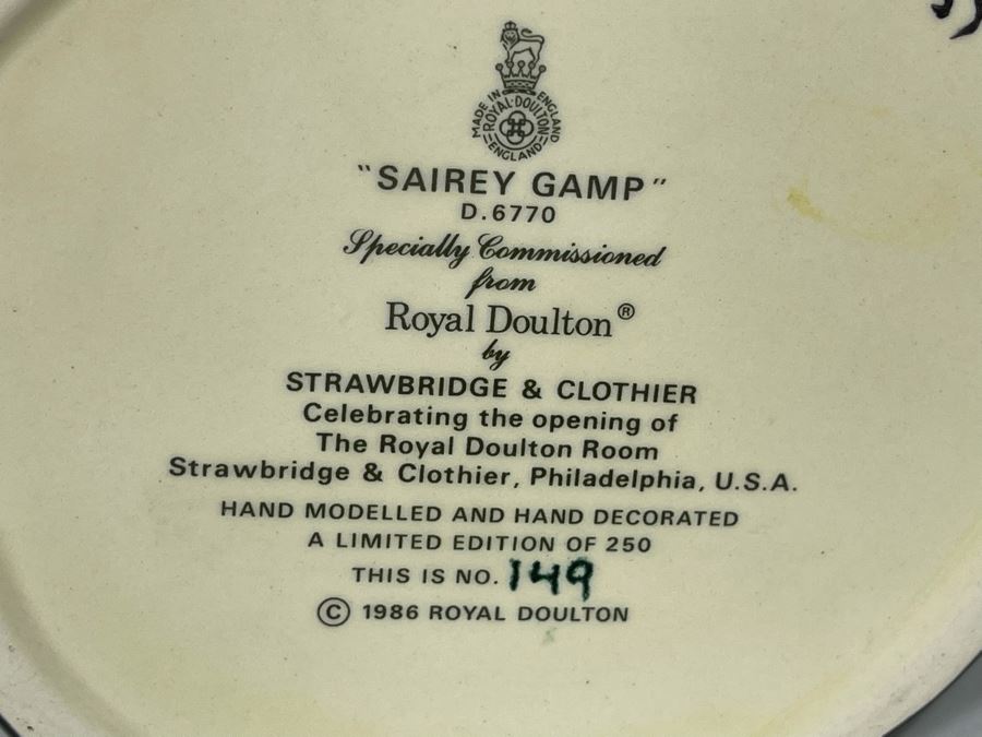 Royal Doulton Sairey Gamp Specially Commissioned By Strawbridge ...