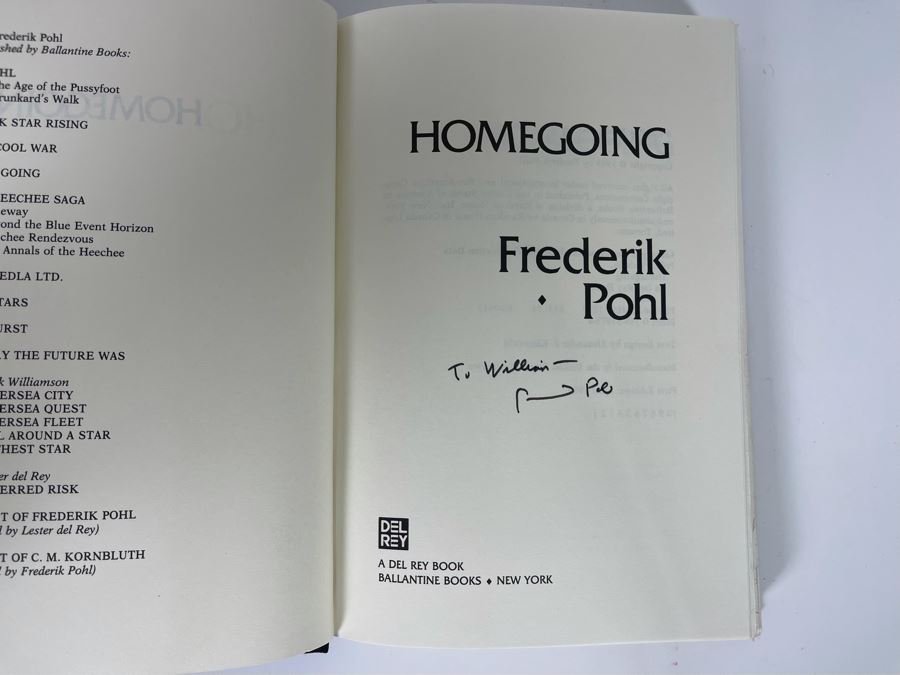 Signed First Edition Hardcover Book Homegoing By Frederik Pohl
