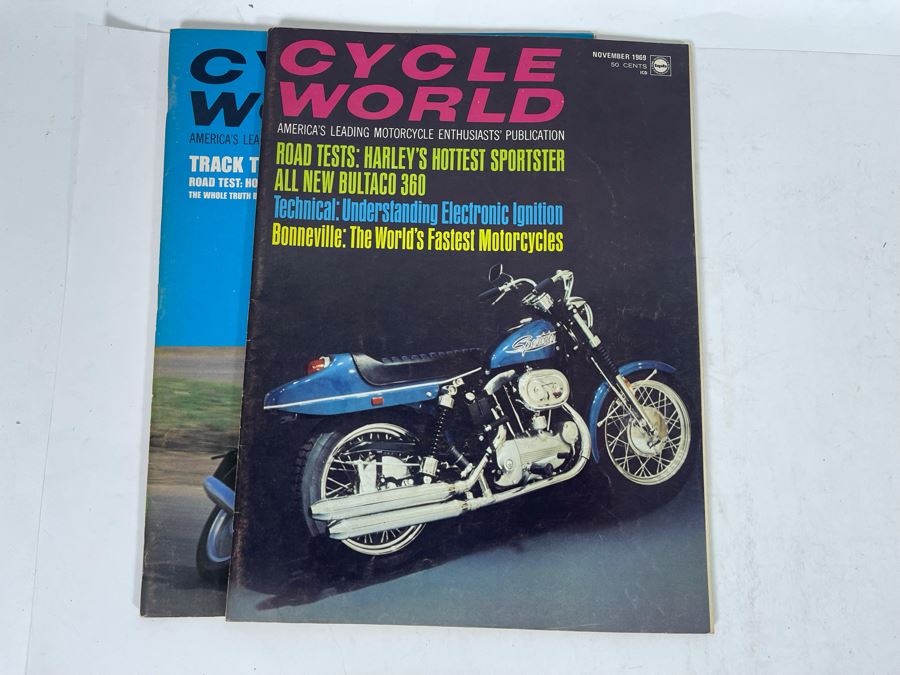 Vintage Cycle World Motorcycle Magazines 1968 & 1969 - See Photos