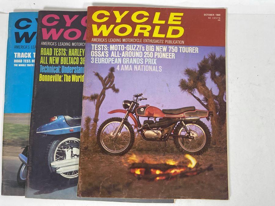 Vintage Cycle World Motorcycle Magazines 1968 & 1969 - See Photos