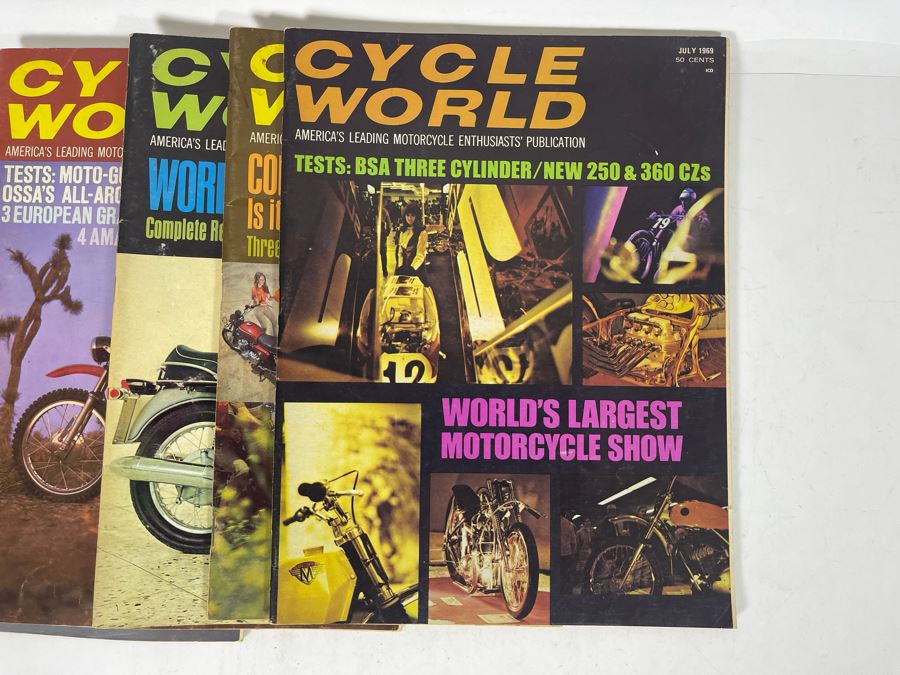 Vintage Cycle World Motorcycle Magazines 1968 & 1969 - See Photos