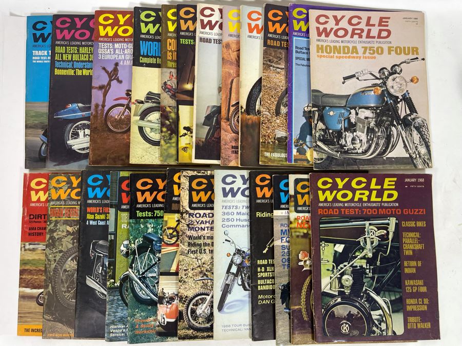 Vintage Cycle World Motorcycle Magazines 1968 & 1969 - See Photos