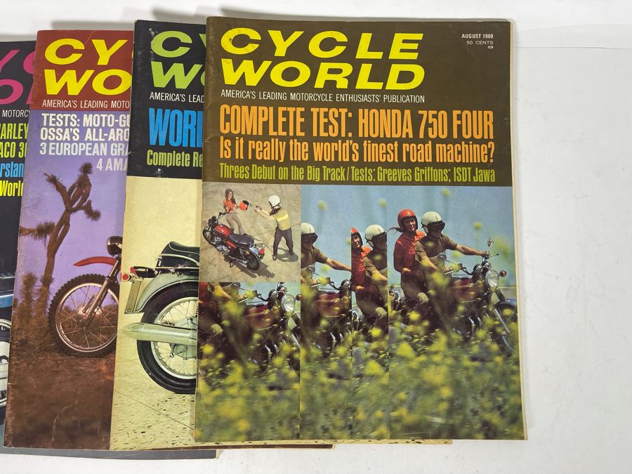 Vintage Cycle World Motorcycle Magazines 1968 & 1969 - See Photos