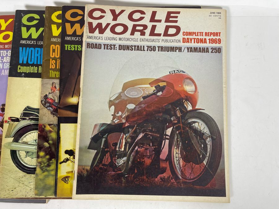 Vintage Cycle World Motorcycle Magazines 1968 & 1969 - See Photos