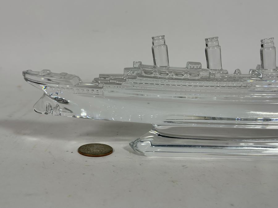 Waterford Crystal Titanic Steam Ship Model Figurine 11W X 3.5H