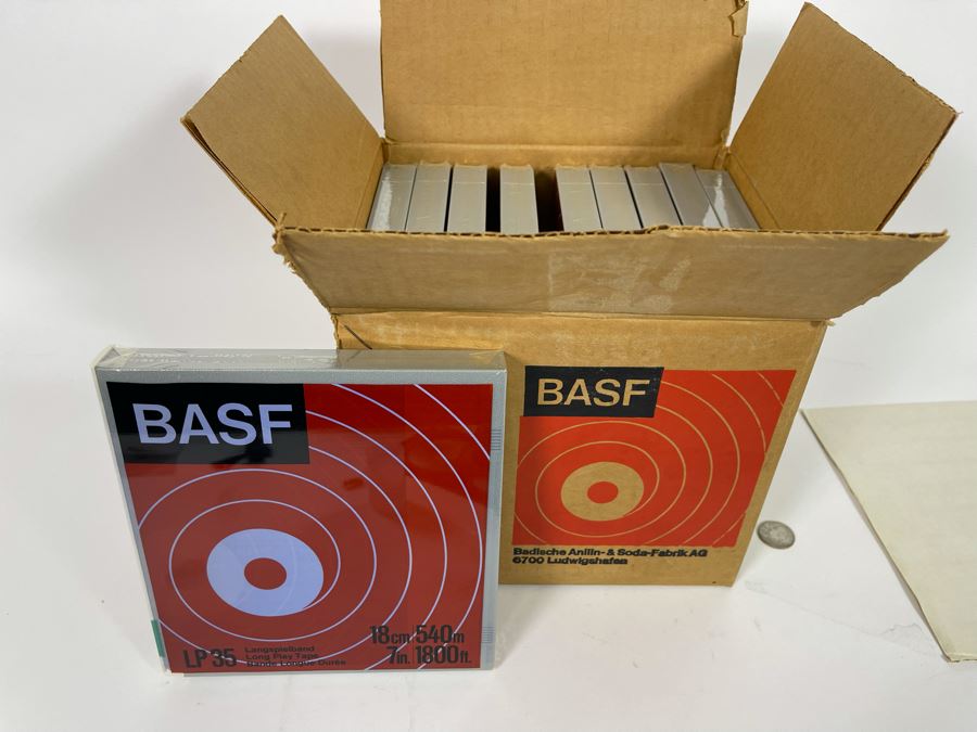 Sealed Set Of Ten BASF Reel To Reel Tapes LP 35