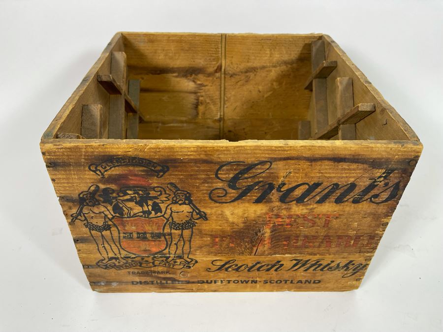 Grant's Scotch Whisky Wooden Crate 13.5W X 13.5D X 10H