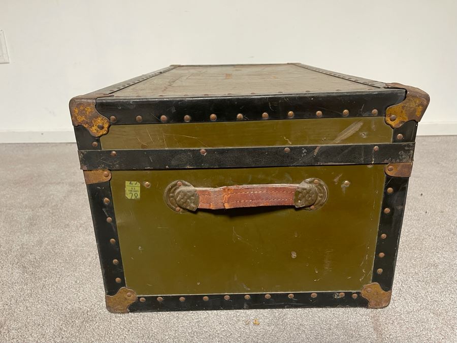 Vintage Marine Corps Foot Locker Footlocker Trunk 31W X 17D X 13H