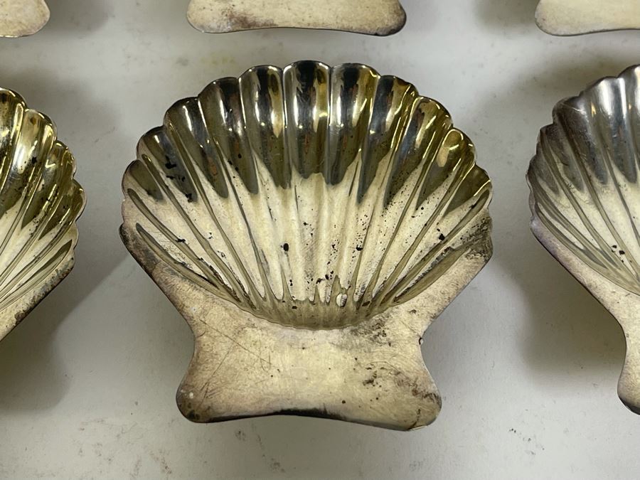 Six Sterling Silver Footed Shell Trays Dishes Mexico 2.5W X 3D X 0.5H ...