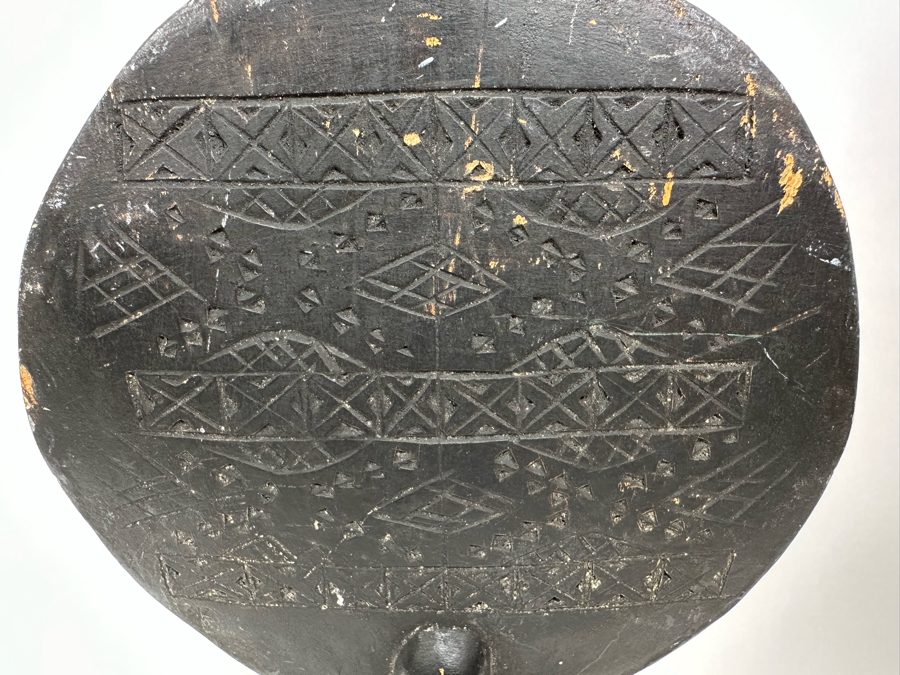 Vintage Carved Wooden African Fertility Sculpture Symbol Doll 6.5W X 15H