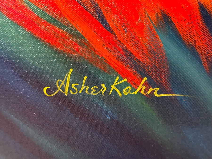 Original Asher Kahn Painting On Canvas 42 X 54