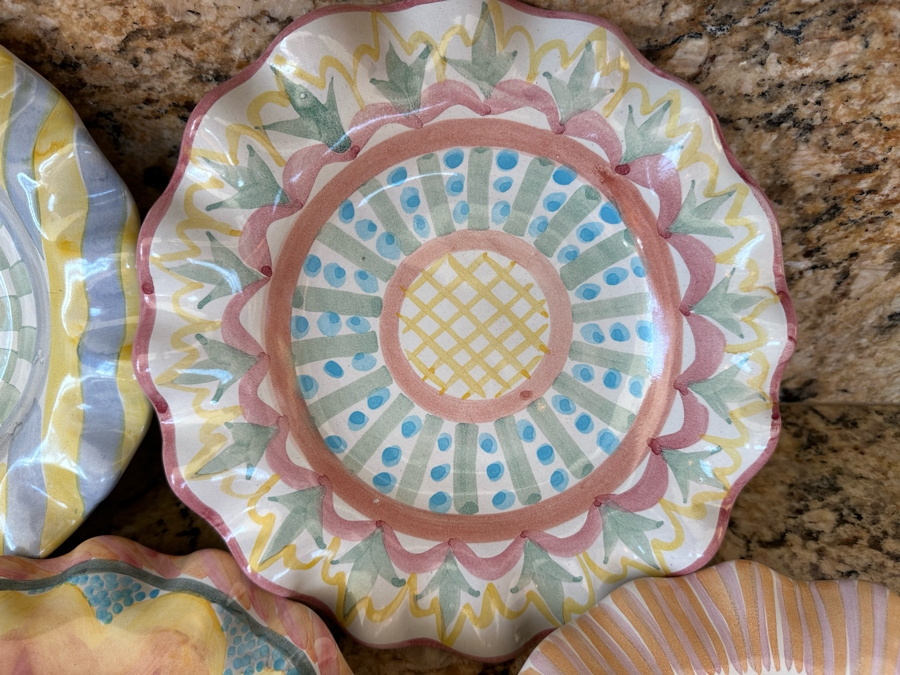 (8) Hand Painted Victoria And Richard MacKenzie-Childs Plates 9 1/4R