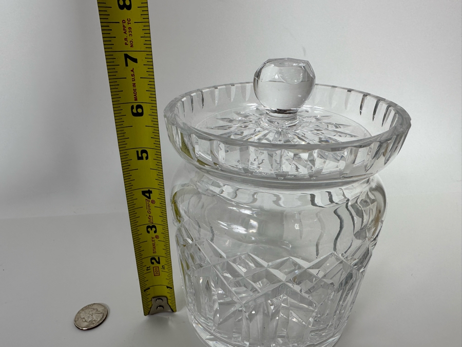 Waterford Crystal Biscuit Barrel Cookie Jar With Lid 5W X 6.5H