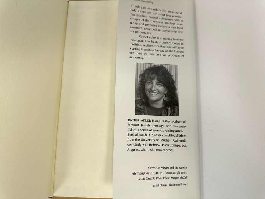 Signed Book Engendering Judaism Signed By Rachel Adler