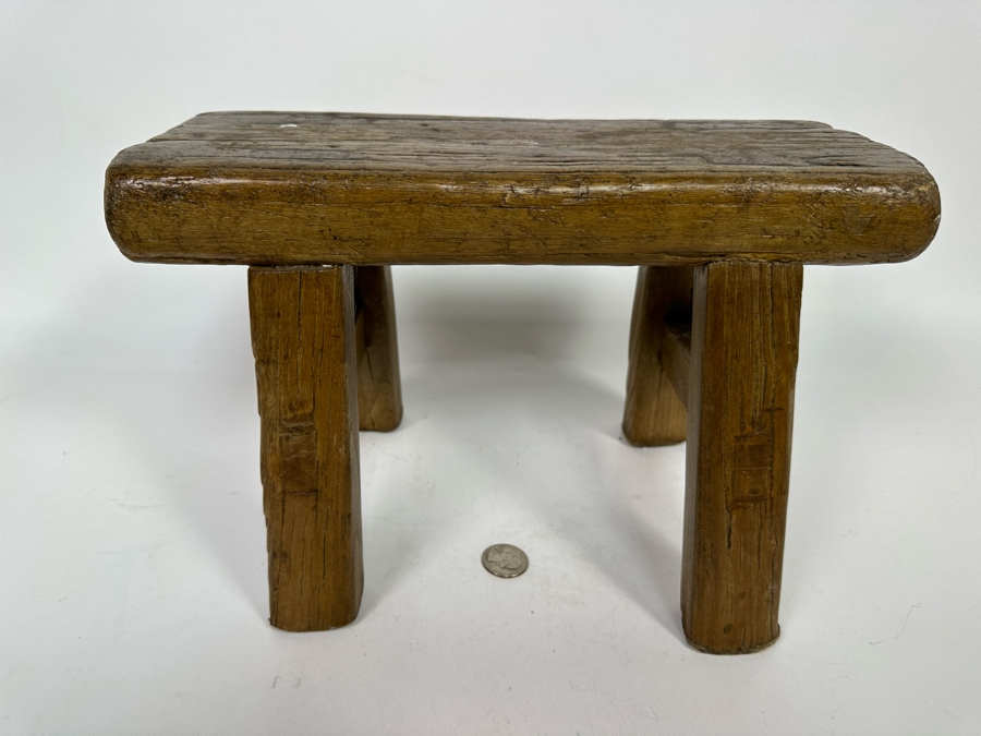Primitive Wooden Step Stool 12.5W X 5D X 8H