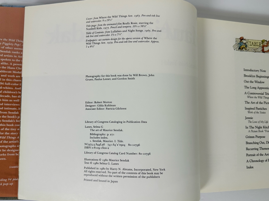 First Edition Hardcover Book The Art Of Maurice Sendak By Selma G. Lanes